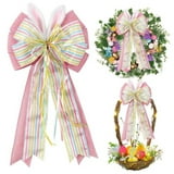 Hovilon Easter Bows for Wreaths Decorations,Easter Tree Topper Bow ...