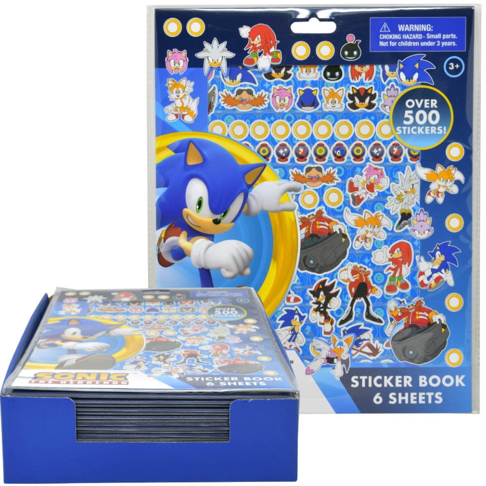 PARTY FAVORS Sonic The Hedgehog 8x10" 6 Sheets Sticker Book in PDQ- 6 ...