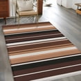 Brown Black Stripes Large Area Rugs for Bedroom Living Room, Soft Non ...