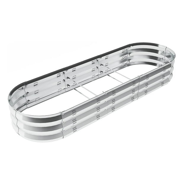 Raised Garden Bed Galvanized Metal Planter Box, 67"D x 20"W x10"H, 7 cu ...