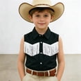 Boys and Girls Kids Western Cowboy Shirt Fringe Snap Button Down ...