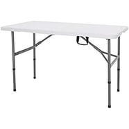 Ktaxon 4ft Round Plastic Folding Table, Lightweight & Waterproof with ...