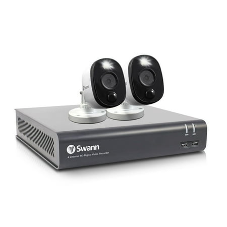 Swann 1080p HD 4 Channel 1TB Hard Drive DVR Security System with 2 x ...
