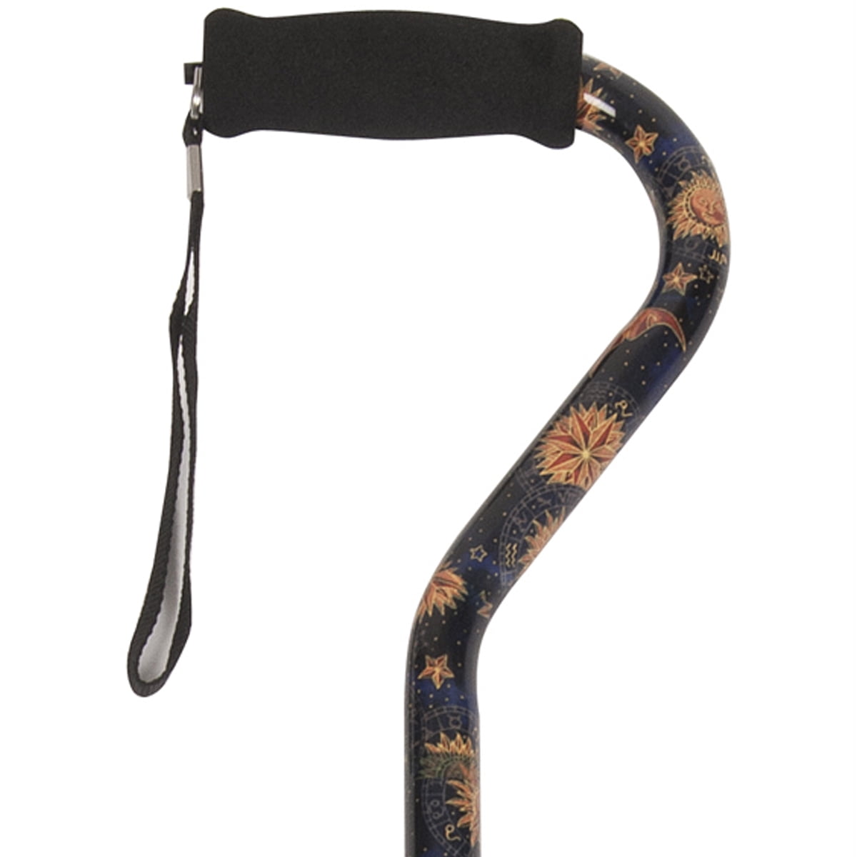 PCP Adjustable Cane, Designer Print, Offset Handle, Wrist Strap ...