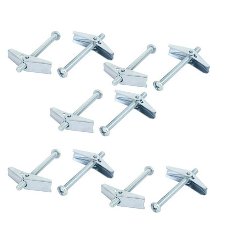 1/4" x 3" Male Thread Spring Loaded Hollow Wall Round Head Toggle Bolt ...