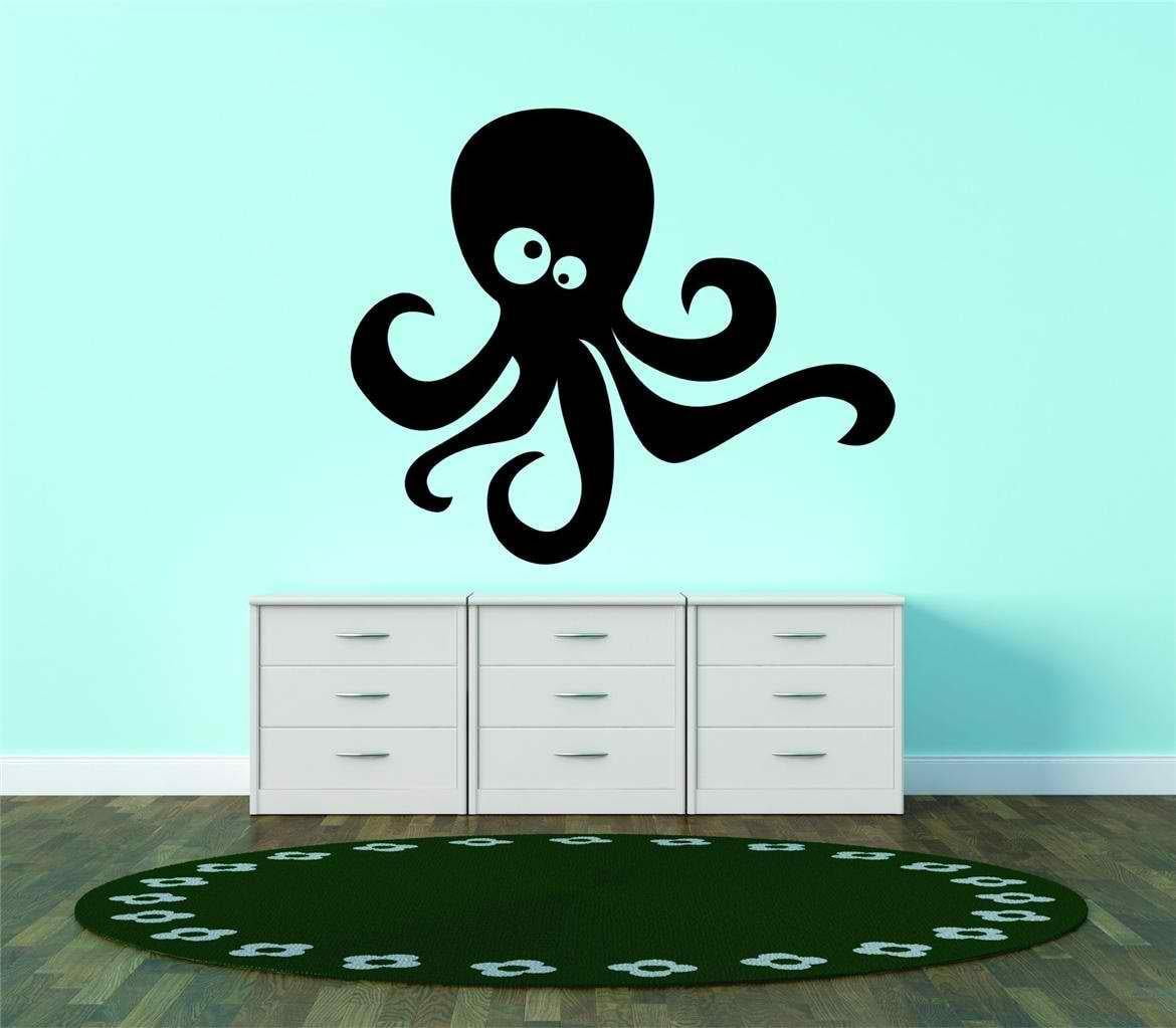 Children Funny Funny Wall Decal Decoration Cross Eyed Sea Octopus ...