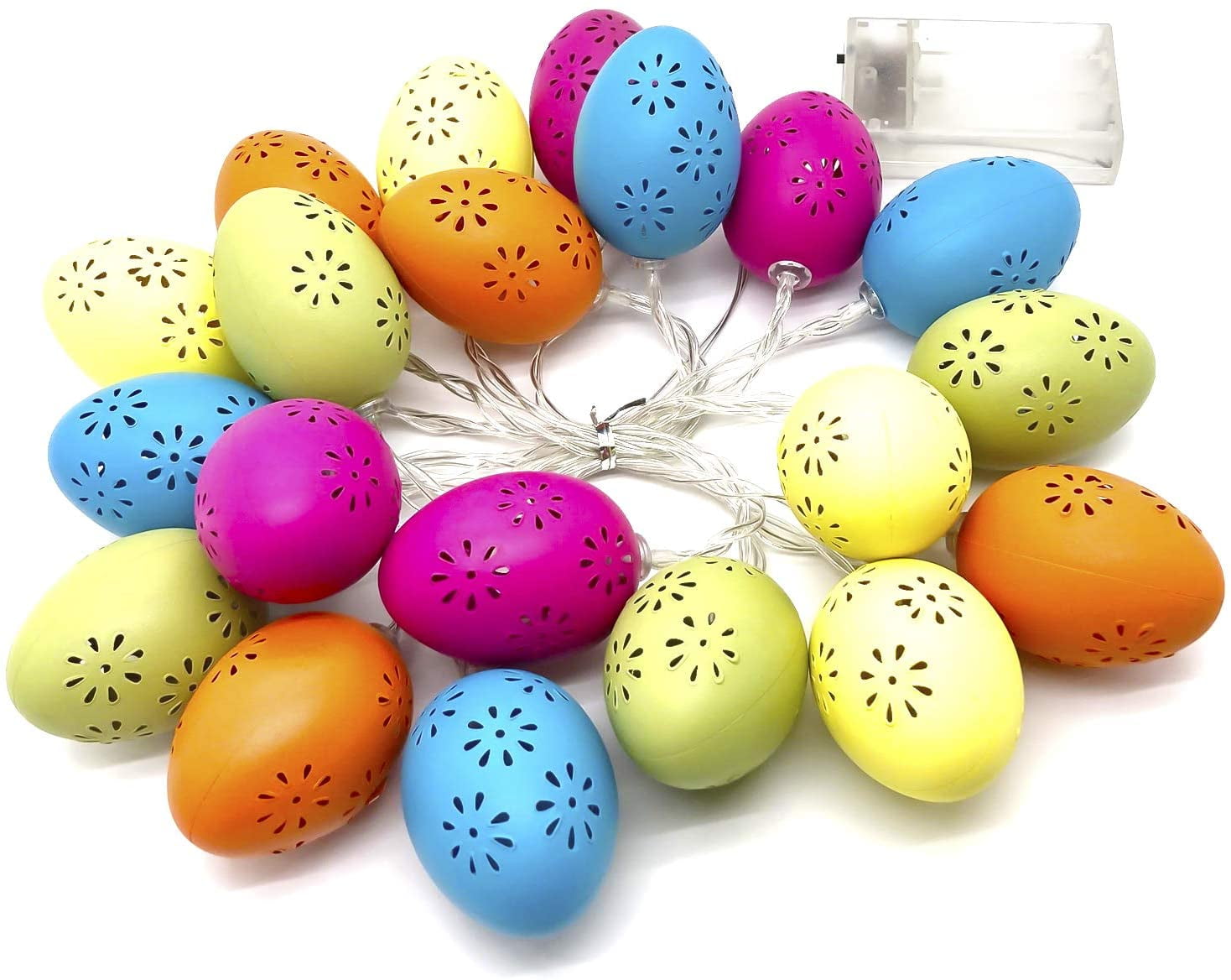 10ft 20 LED Egg String Lights Decorations Battery Operated Decorative ...