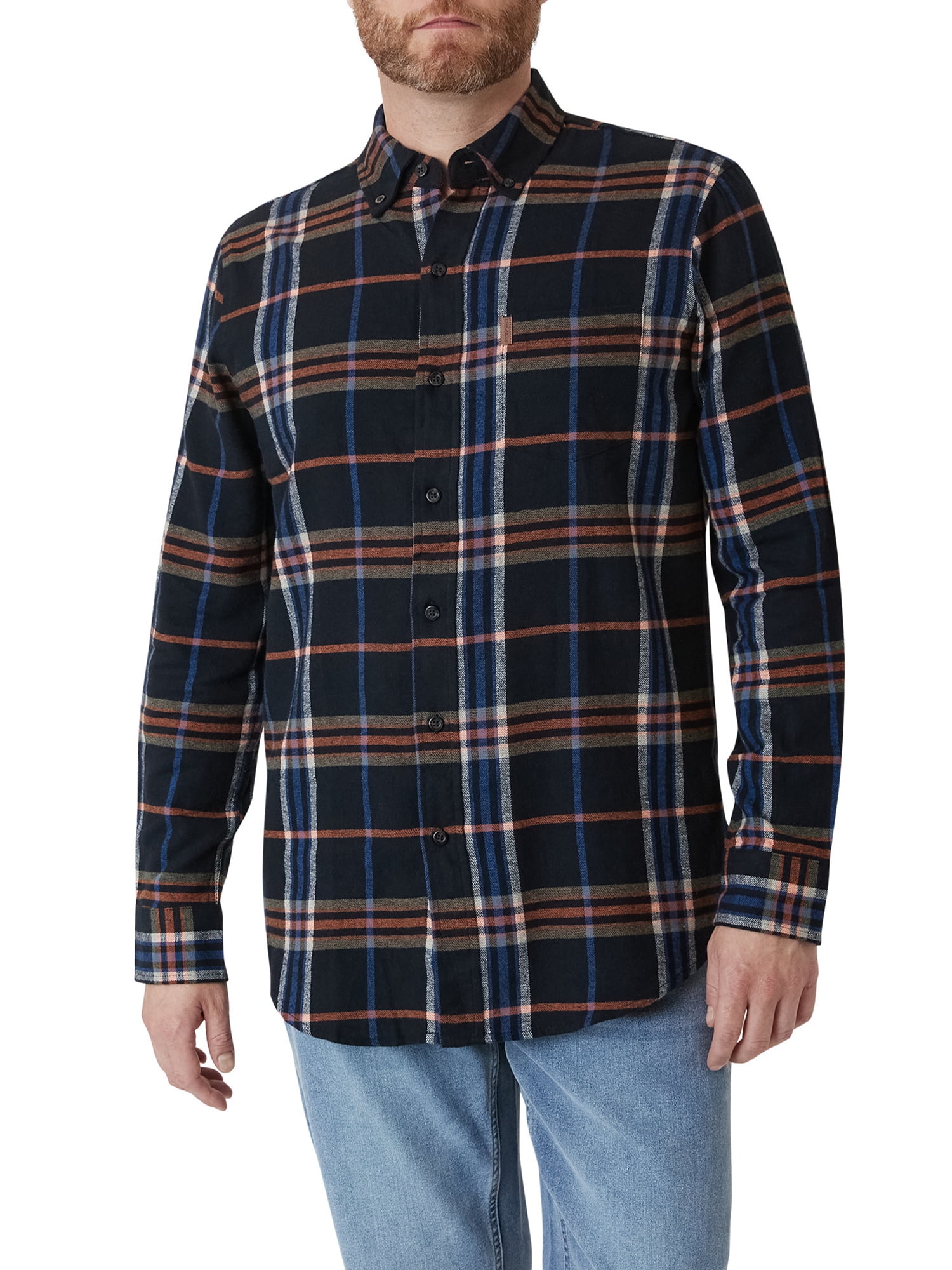 Chaps Men's Long Sleeve Performance Flannel Shirt-Sizes XS up to 4XB ...