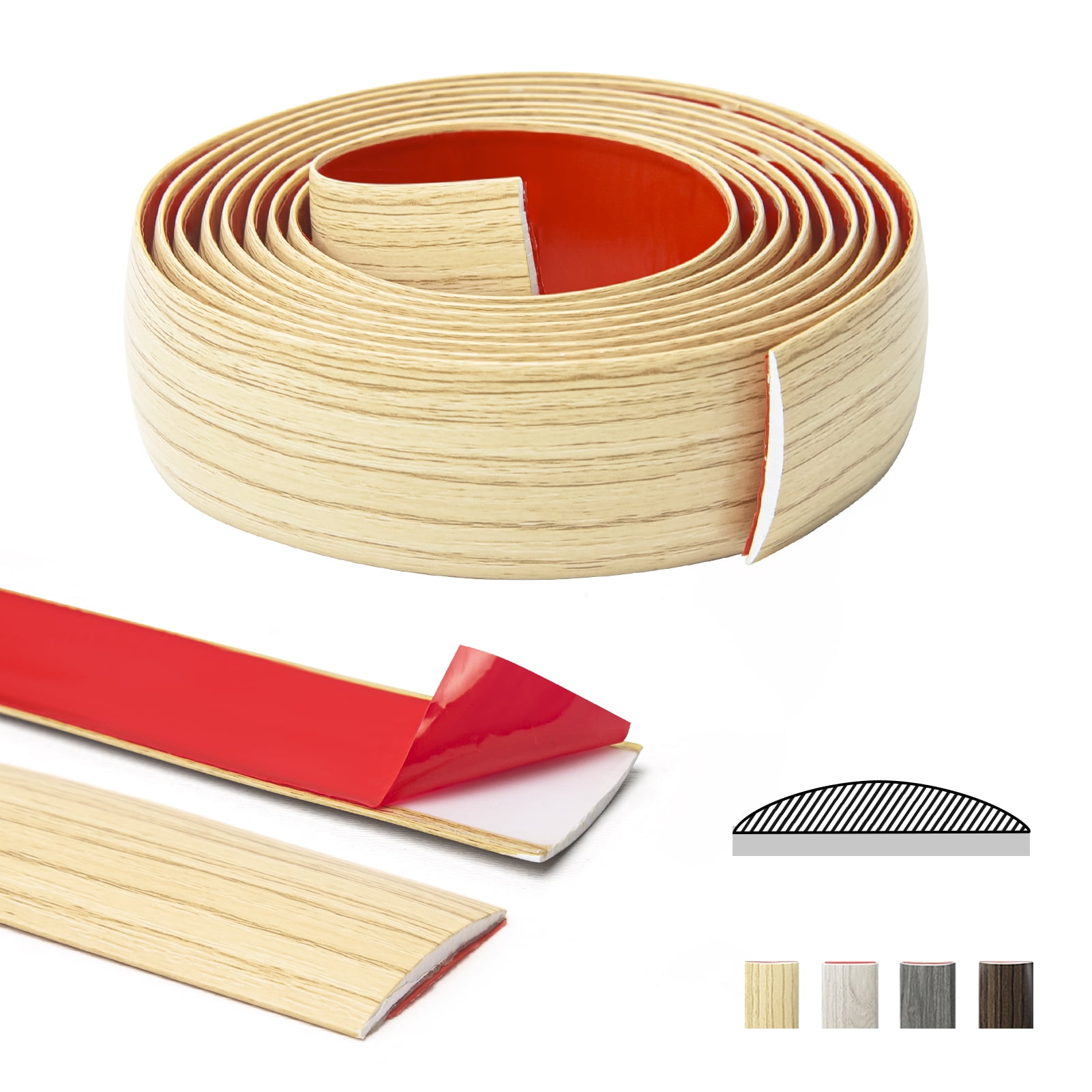 10 FT Self Adhesive Vinyl Floor Transition Strip - Walmart.com