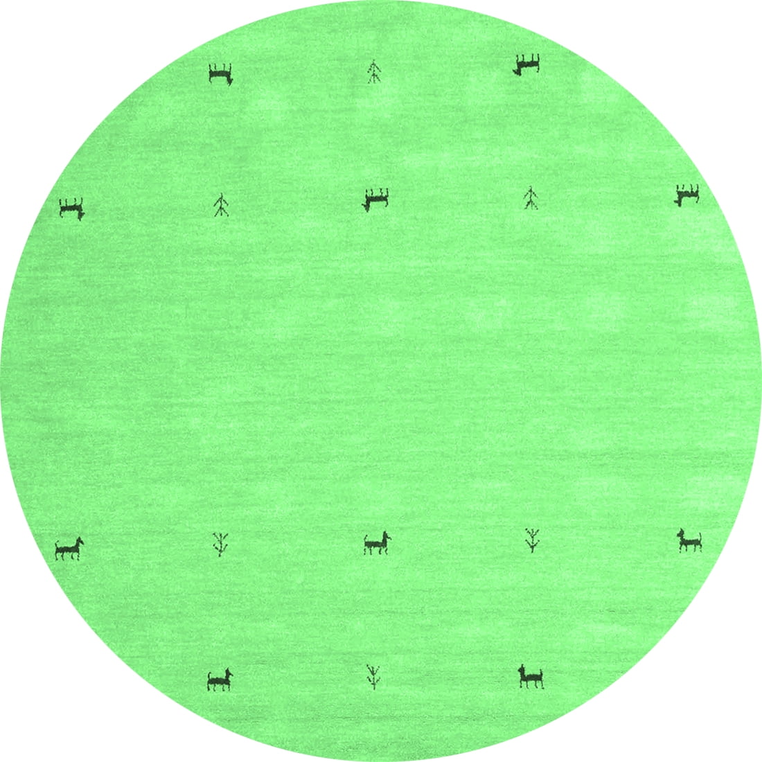 Ahgly Company Indoor Round Solid Emerald Green Modern Area Rugs, 8 ...