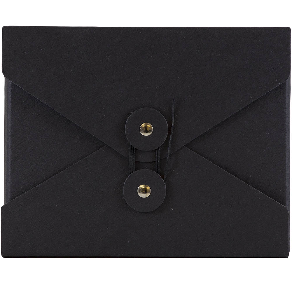 JAM Kraft Portfolio, 5.25 x 6.75 x 1, Black, 1/Pack, Button String ...