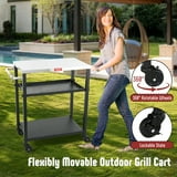 Feasto Adjustable 3-Tier Outdoor/Indoor Food Prep Cart Work Table with ...