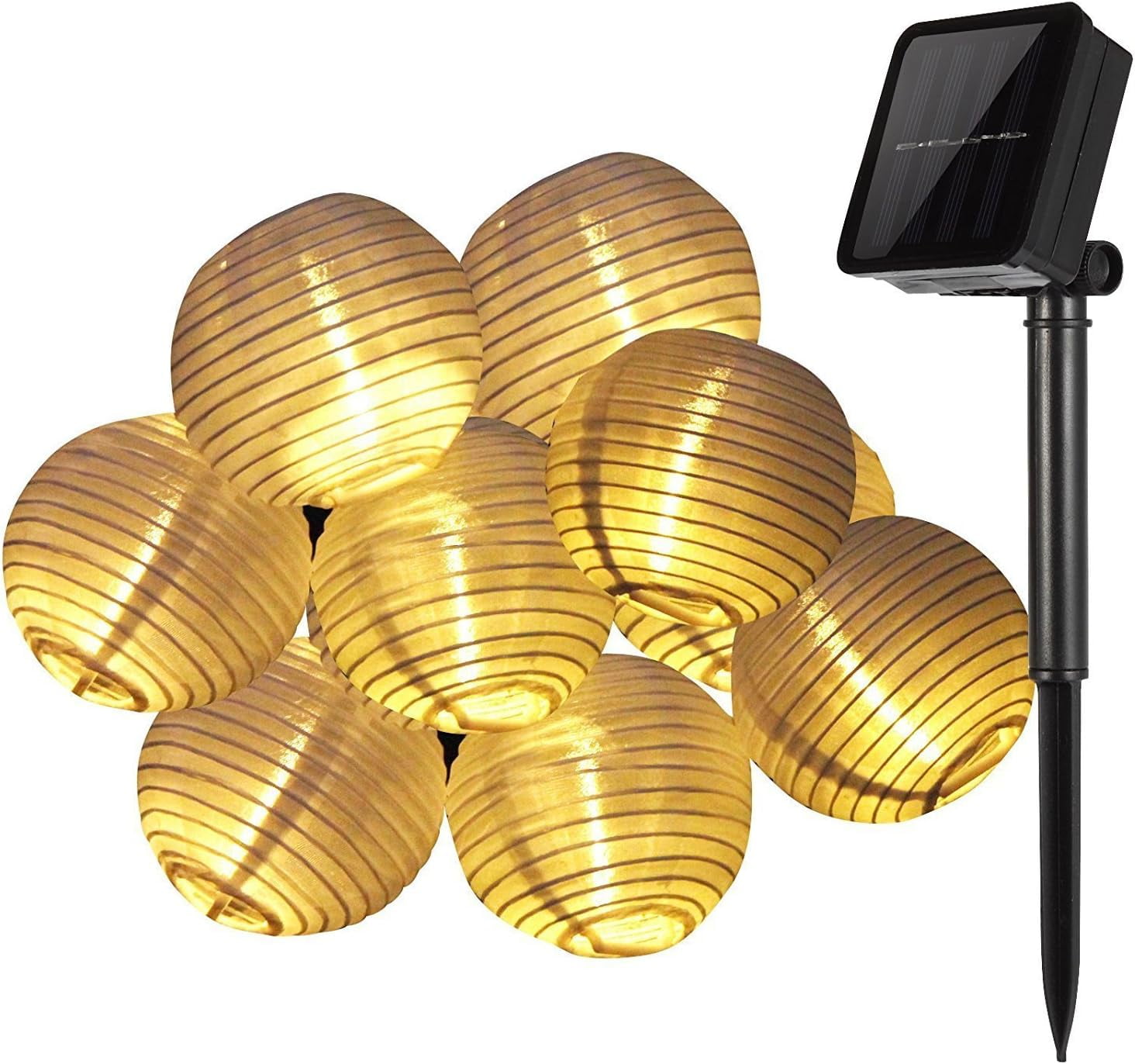 LINLIN Solar String Lights Lanterns, 19.5fts 30 LED Waterproof Outdoor ...