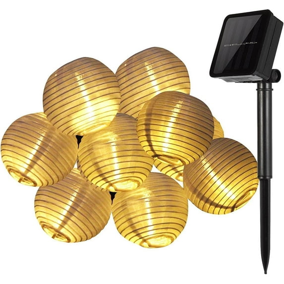 LINLIN Solar String Lights Lanterns, 19.5fts 30 LED Waterproof Outdoor ...