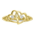 Primal Gold 10 Karat Yellow Gold polished Double Heart Cubic Zirconia ...