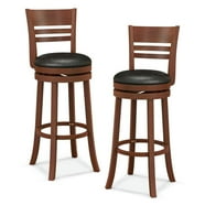 ZAFLY Tall Wood Vintage Bar Stools Set of 4, 360° Swivel, Backrests, Counter Height, for Kitchen ...
