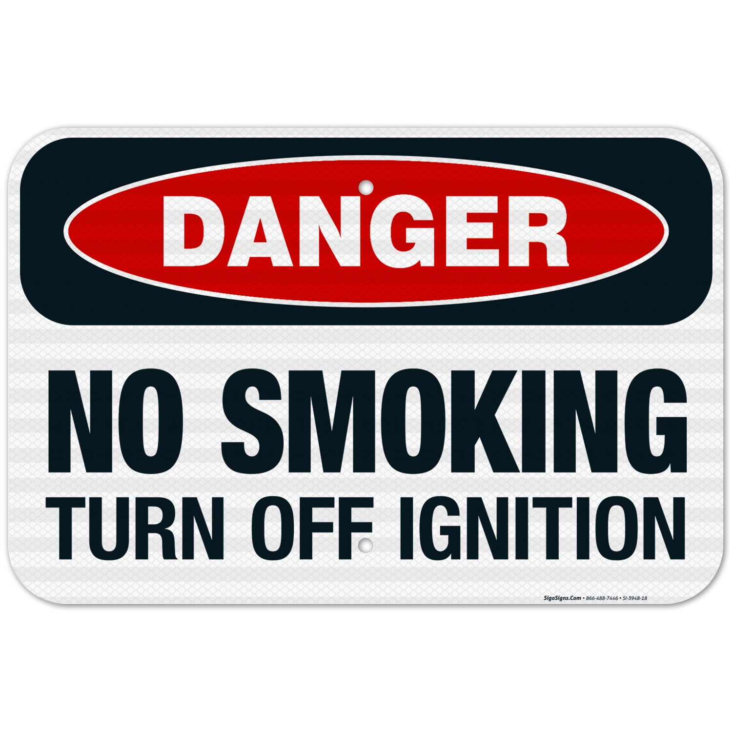 Danger No Smoking Turn Off Ignition Sign, OSHA Danger Sign, 12x18 ...
