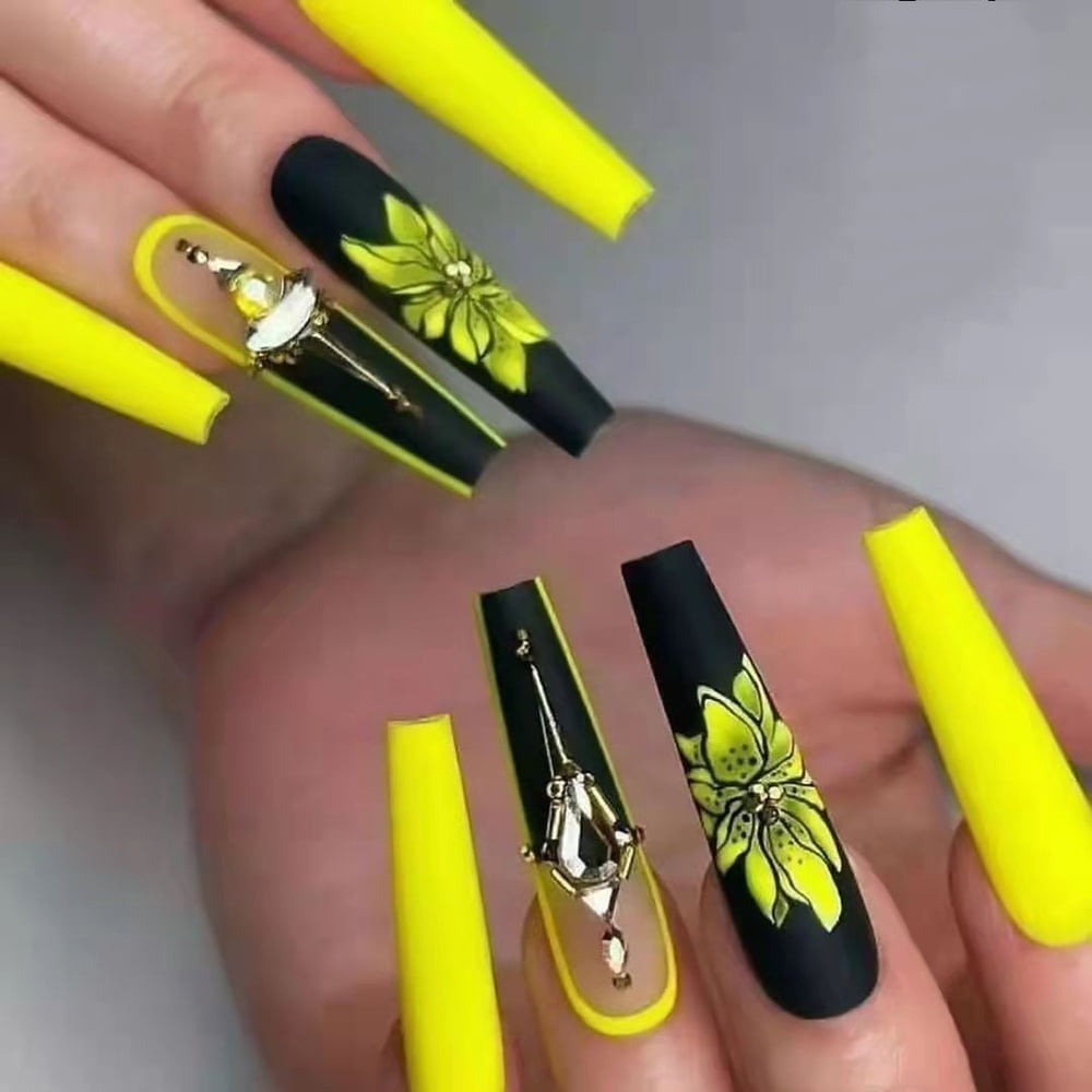 Neon Yellow Nails Designs