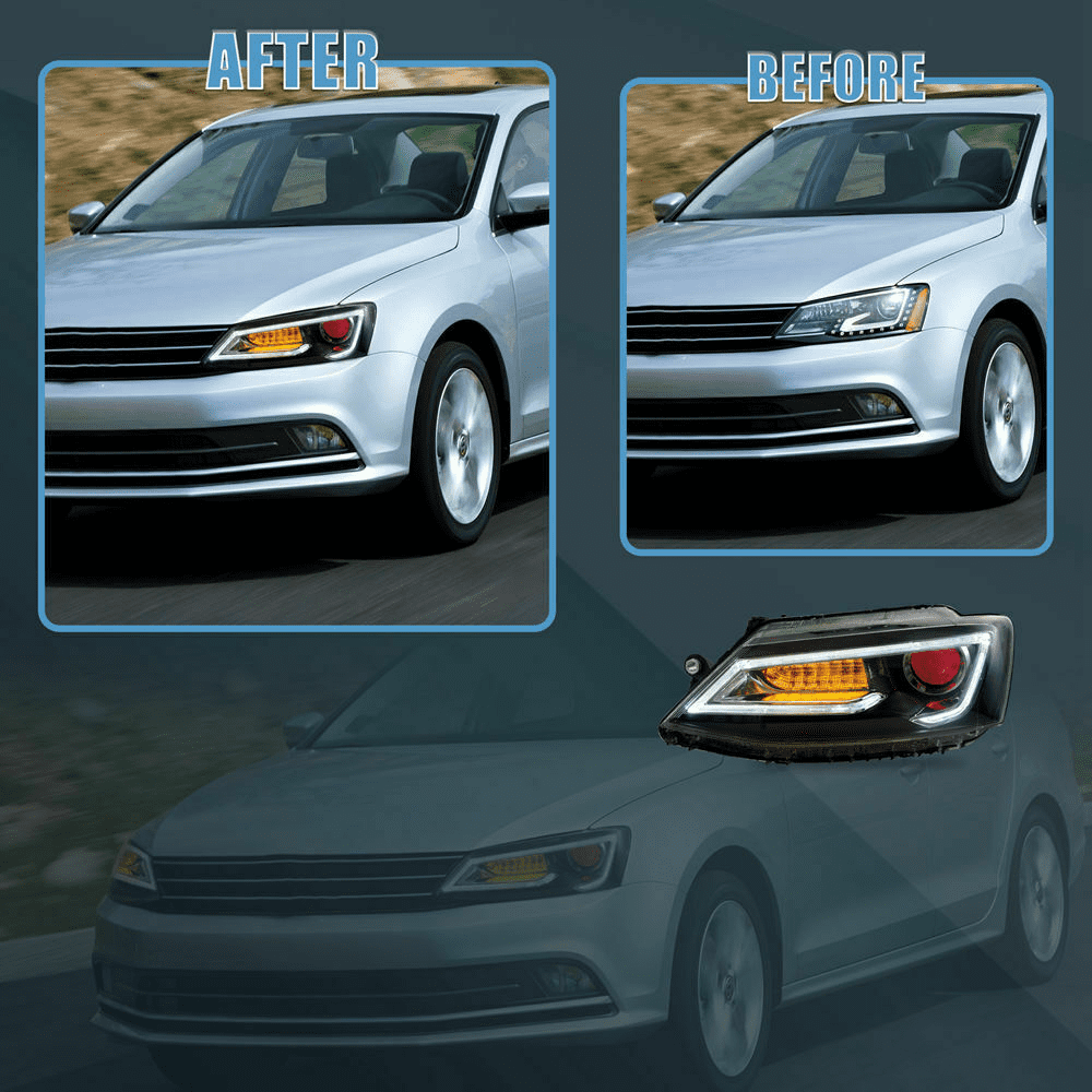 Buy LED Headlights for 2012-2018 Volkswagen VW Jetta / Sagitar LED DRL ...