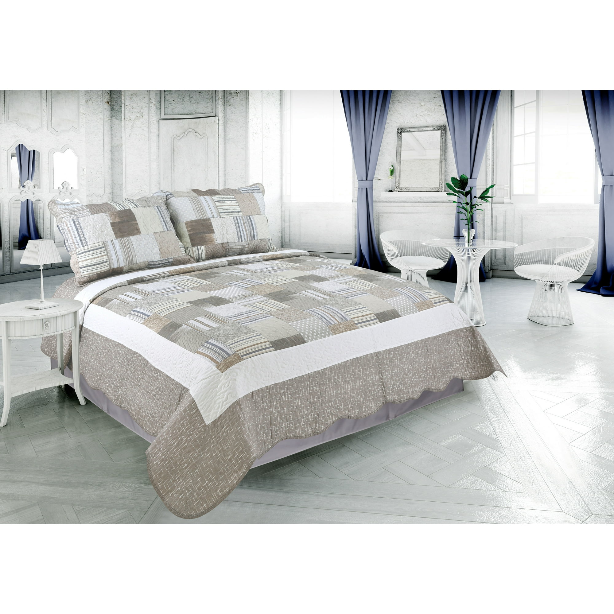 Click here for Marina Decoration Rich Printed Stitching Coverlet... prices