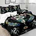 3PCS Snake Celestial Duvet Cover Queen Bedding Set, Boho Aesthetic ...