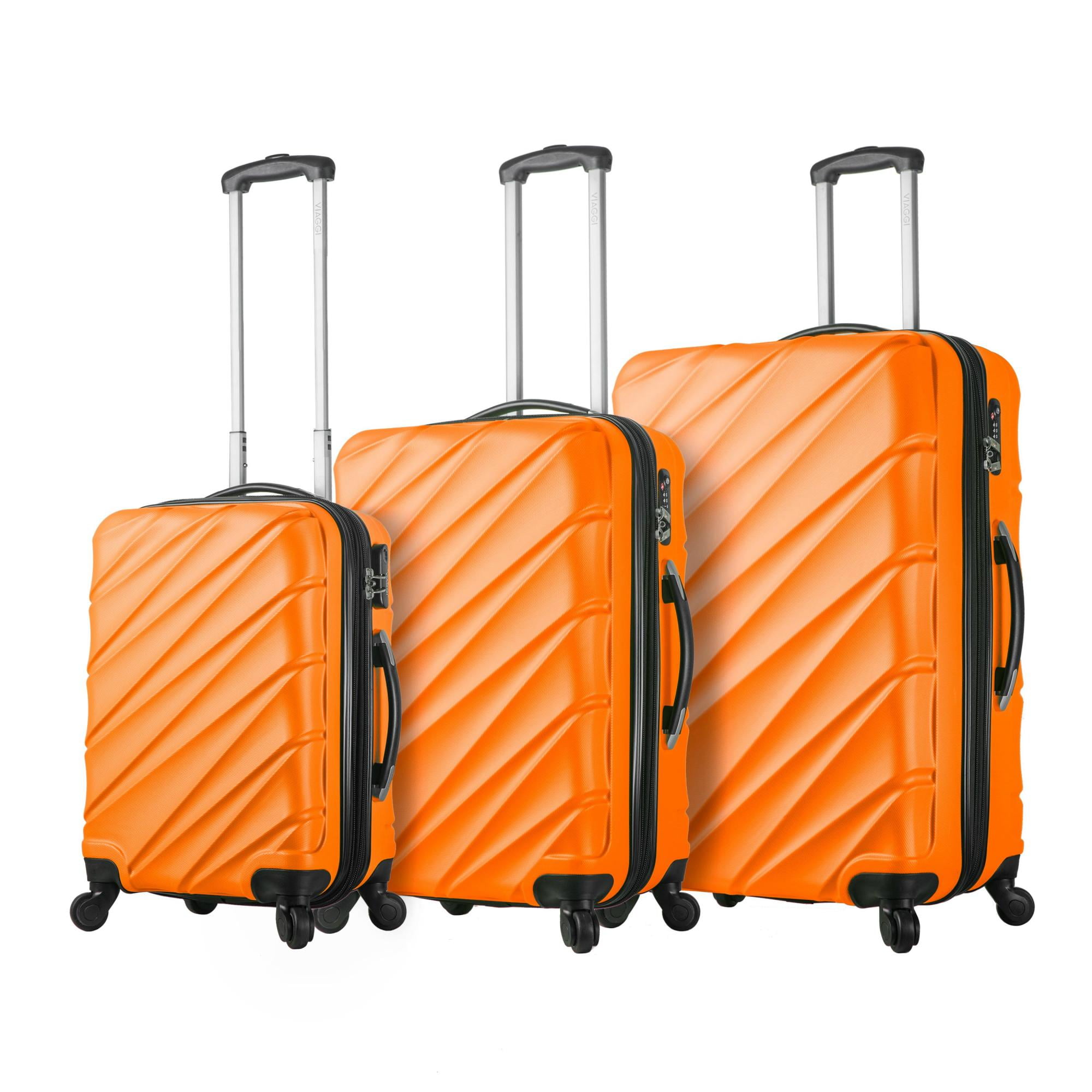 Mia Viaggi Italy V1015-03PC-ORG Lodi Hardside Spinner Luggage Set ...