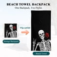 Black Halloween 2-in-1 Beach Towel Backpack,Quick Dry Beach Towel ...