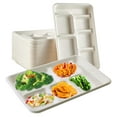 Rani 6 Compartment Square Biodegradable Divided Plates, Pack of 500 ...