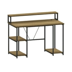 Mainstays 47" Computer Desk with Storage Shelves, Walnut Finish ...