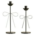 Elegant Iron Taper Holders, Decorative Bowknot Candlestick Stands for ...