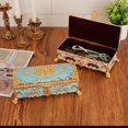 Classical Rose Pattern Jewelry Storage Box Alloy Construction Display ...