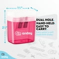 Emraw Single Hole Manual Pencil & Crayon Sharpener W/ Bin Blue Pink ...