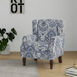 DREAMSIDEA Wingback Accent Chair with Nailhead Trim & Retro Wood Legs ...