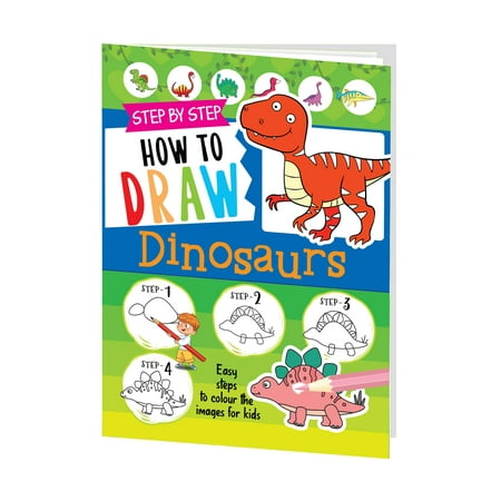 Step By Step How To Draw Dinosaurs ( Easy Steps To Colour The Images ...