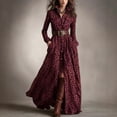 2026 New Vintage Plaid Button-Down Maxi Dress with Waist Belt, Long ...