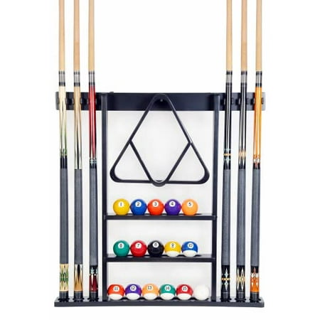 Iszy Billiards Pool Cue Rack - Billiard Stick Holder Only - 100% Wood ...