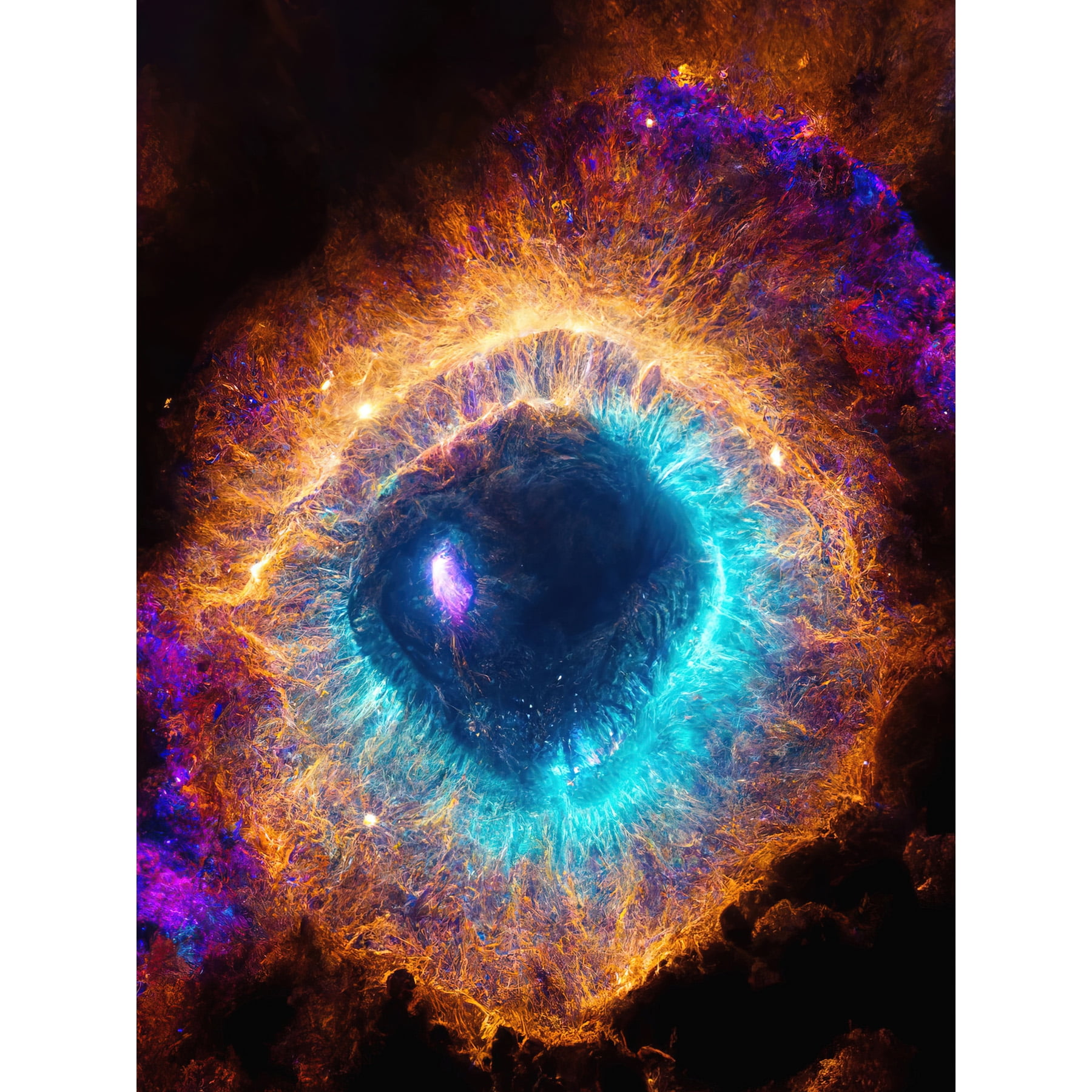 The Eye Of God Photorealistic Vibrant Luminescent Space Nebula Large ...