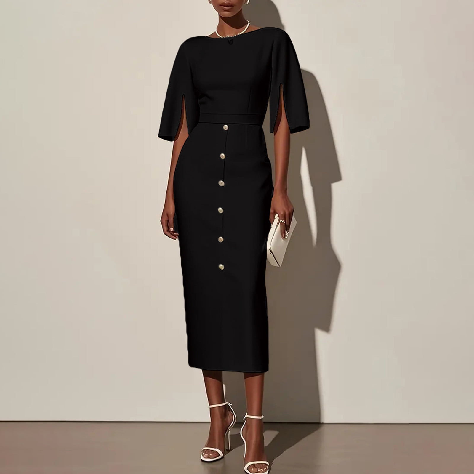 Click here for Fasesh Womens Casual Work Bodycon Midi Dresses Hal... prices