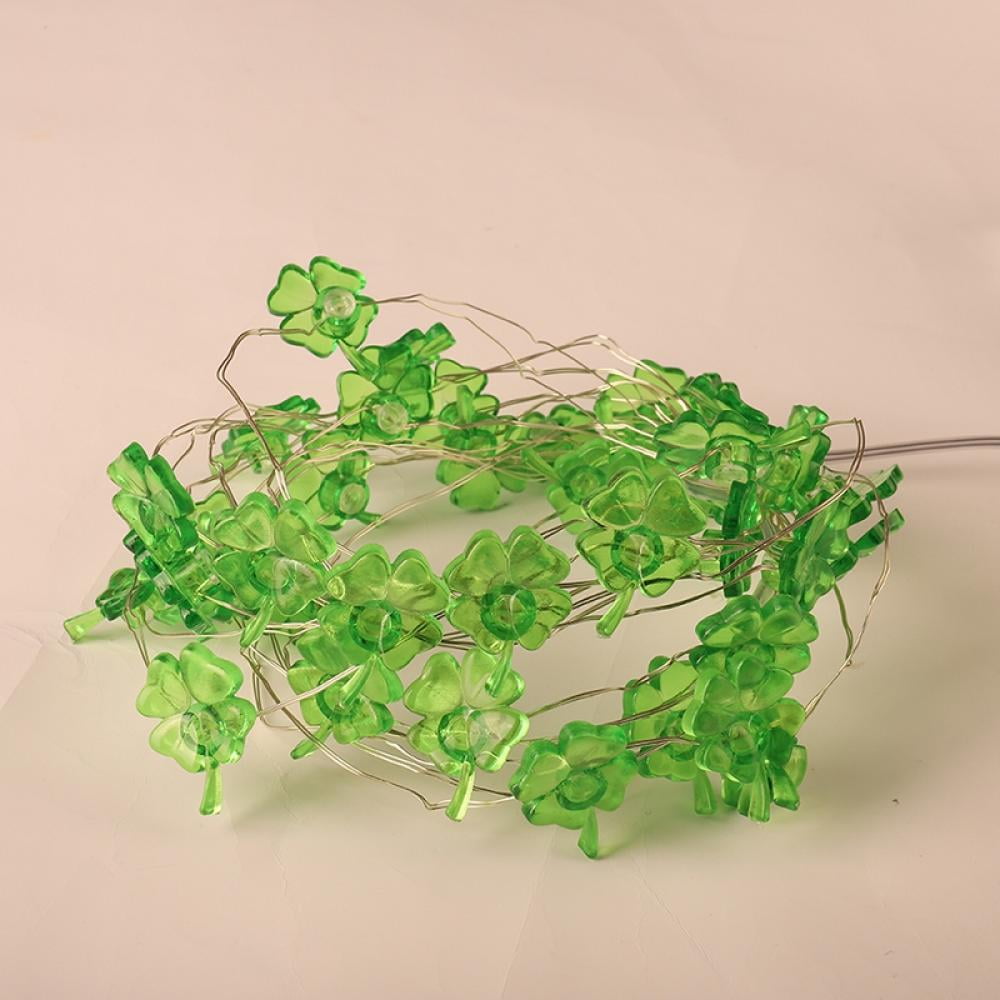 Four-Leaves Clover Decorative LED String Light,13.12Ft Green Lucky ...