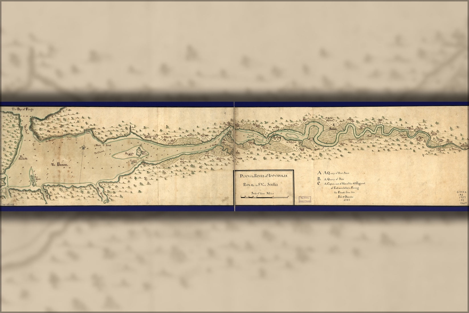 24"x36" Gallery Poster, map river of Annapolis Royal in Nova Scotia ...