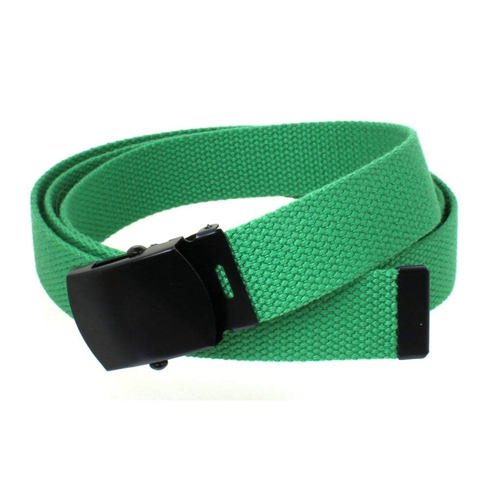 BC Belts - Canvas Web Belt Military Style with Black Buckle and Tip 56 ...