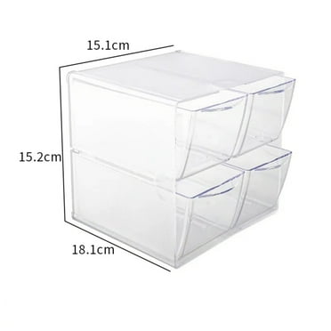 Stackable Cube Organizer, 2 Compartments, 2 Drawers, Plastic, 6 x 7.2 x ...