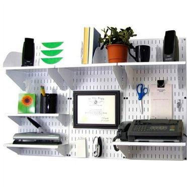 Wall Control Office Wall Mount Desk Storage & Organization Kit, White ...