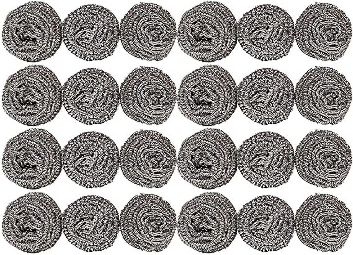 24 Pack Stainless Steel Sponges - Stainless Steel Scouring Pad, Steel ...