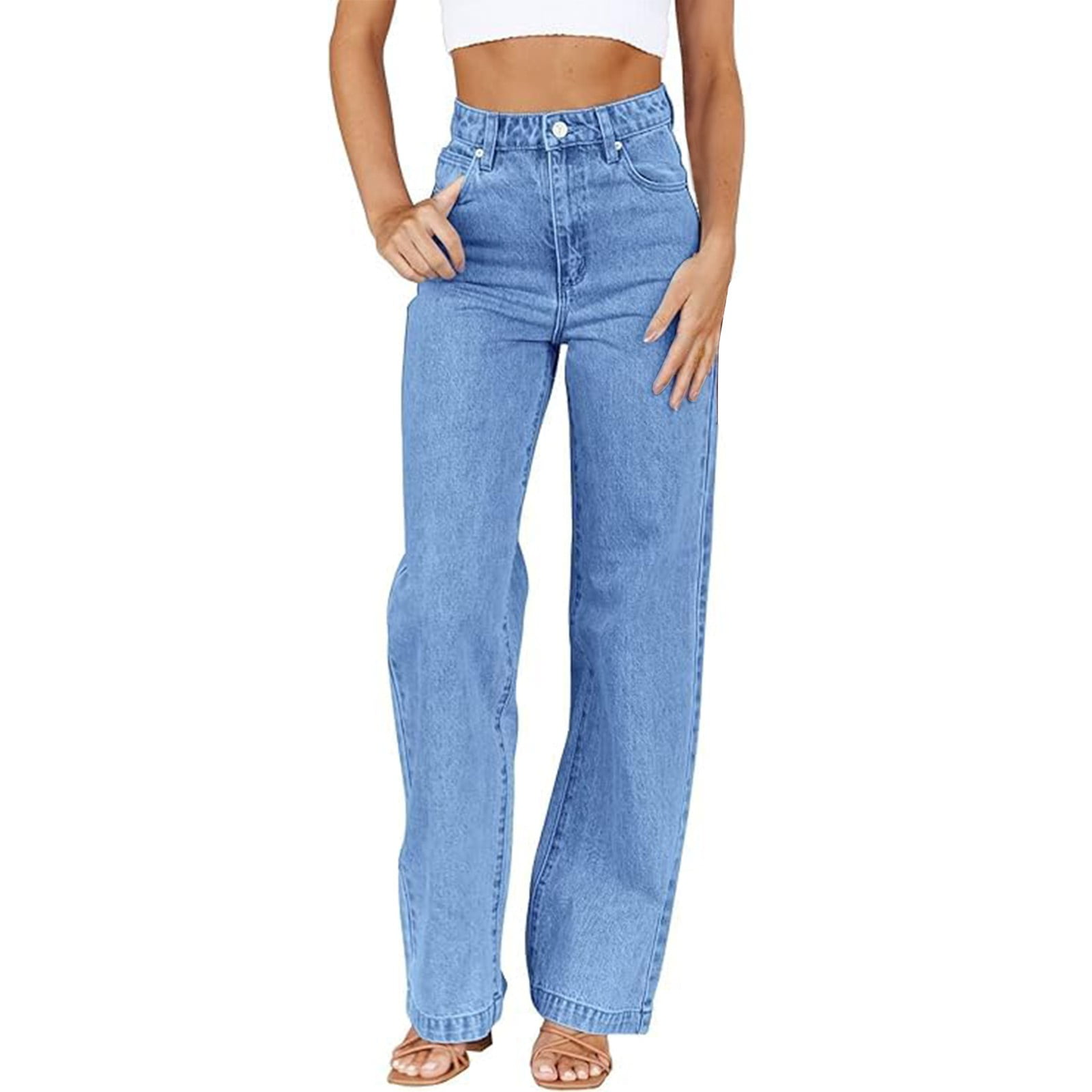 Click here for Breezora Womens Casual Straight Leg Denim Pants Re... prices