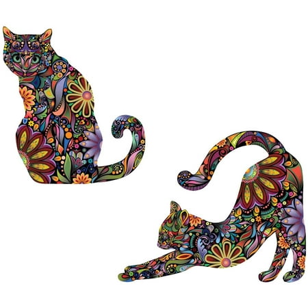 Removable Cartoon Animal Cats Windows Wall Murals Wall Art Cat Colorful ...