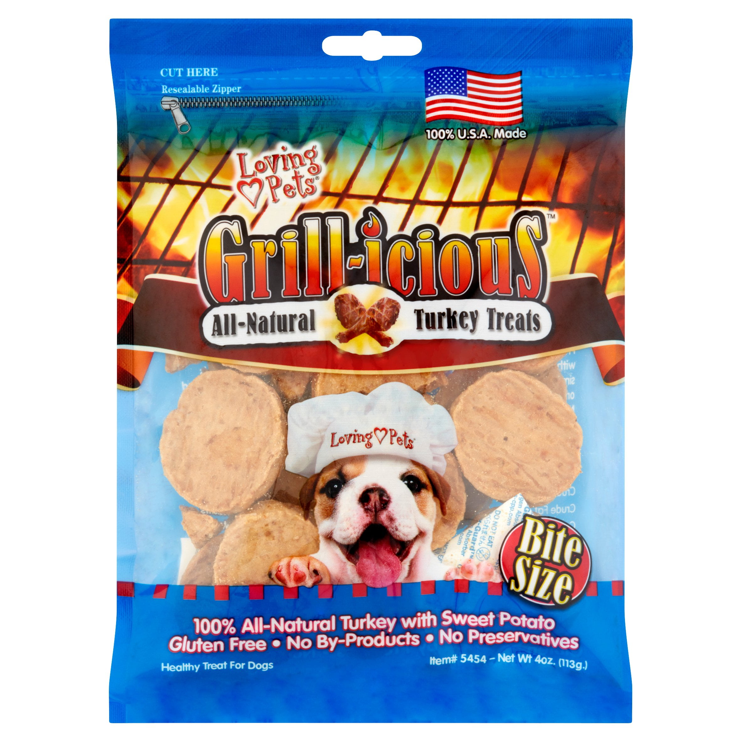 Loving Pets Grill-icious Turkey Bite Size Dog Treats, 4 Ounces ...