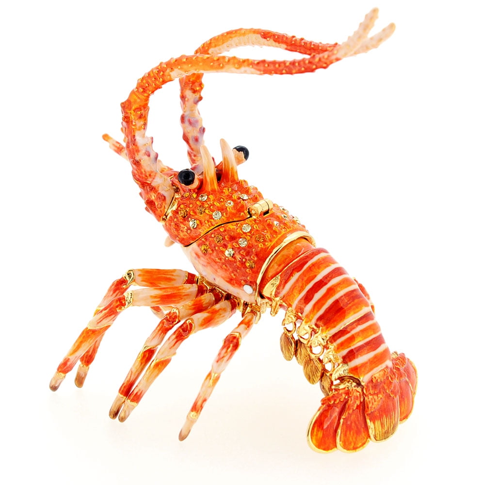 Fantasyard - Golden Red Lobster Trinket Box With Swarovski Crystal ...