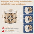 Drum Lamp Shade Geometric Wooden Marble Triangle Mosaic Neutral Earth ...