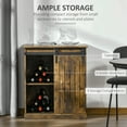 HomCom Rustic Sideboard Storage Cabinet with 6 Bottles Wine Rack & 2 ...